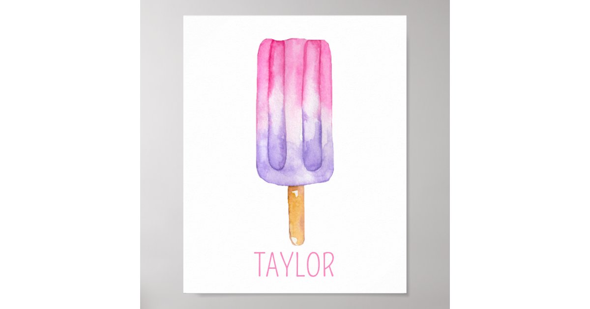 Watercolor Popsicle Poster | Zazzle