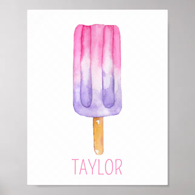 Watercolor Popsicle Poster | Zazzle