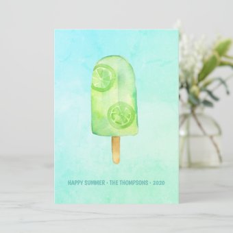 Watercolor Popsicle Summer Greeting Card | Zazzle