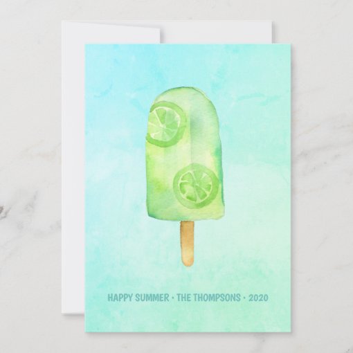 Watercolor Popsicle Summer Greeting Card | Zazzle