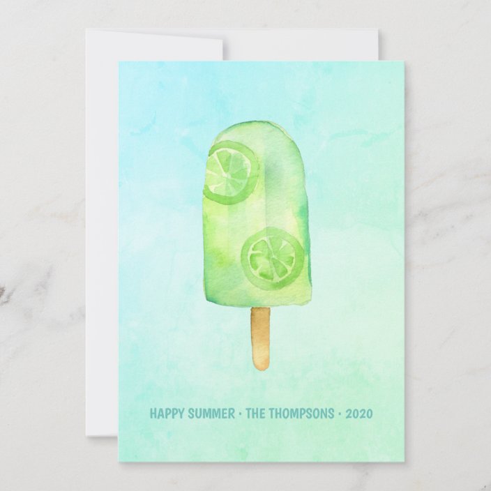 Watercolor Popsicle Summer Greeting Card | Zazzle.com