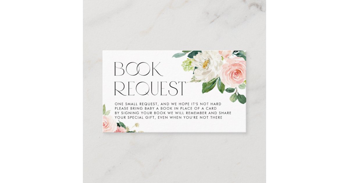 Watercolor Pretty Garden Flowers Book Request Card | Zazzle