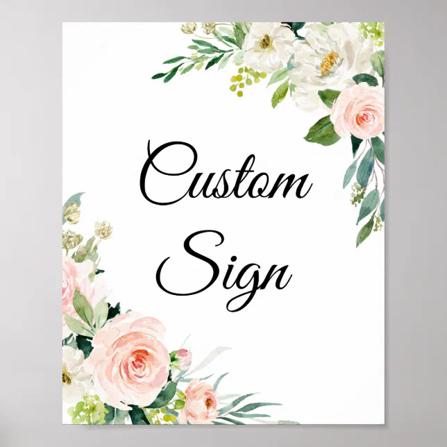 Watercolor Pretty Garden Flowers Personalized Poster | Zazzle