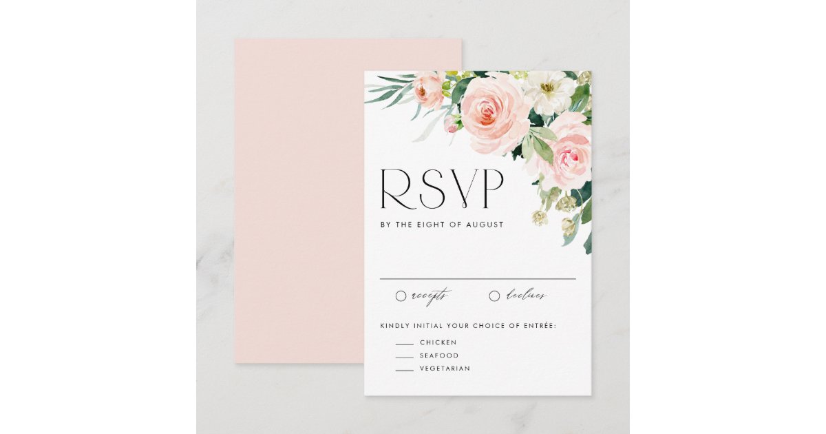 Watercolor Pretty Garden Flowers Spring Wedding RSVP Card | Zazzle