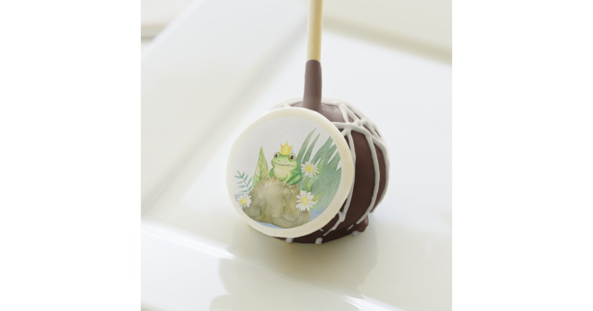 Watercolor Princess Frog Baby Shower Cake Pops | Zazzle