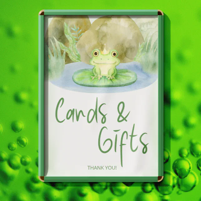 Watercolor Princess Frog Baby Shower cards & gifts Poster | Zazzle
