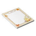 Watercolor Pumpkin & Leaves | Fall Themed Notepad | Zazzle