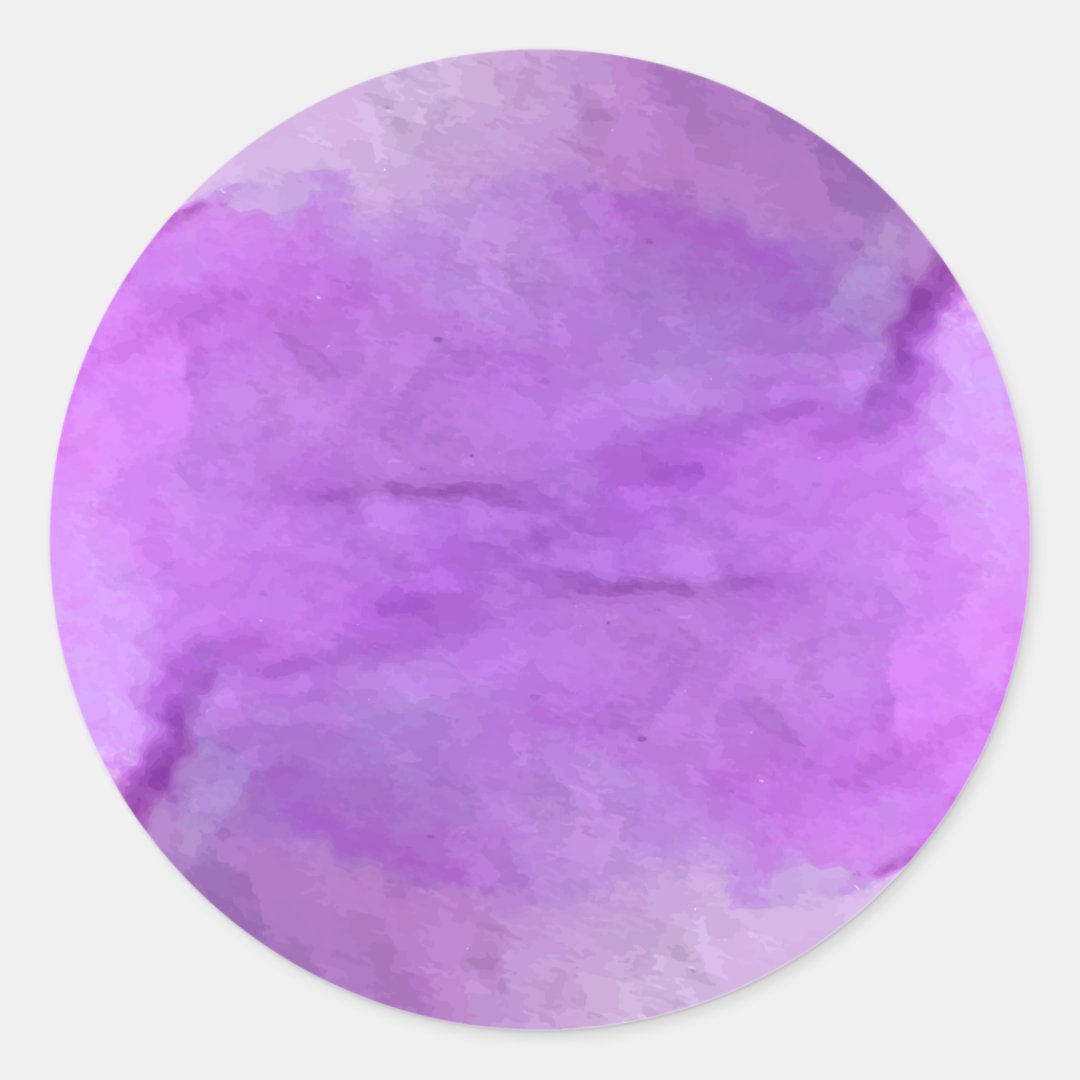 Watercolor Purple Background Classic Round Sticker | Zazzle