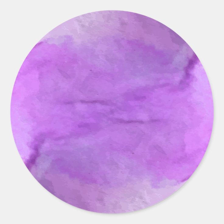 Watercolor Purple Background Classic Round Sticker | Zazzle