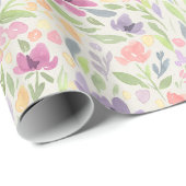 Watercolor Purple Flower Pattern Wrapping Paper | Zazzle