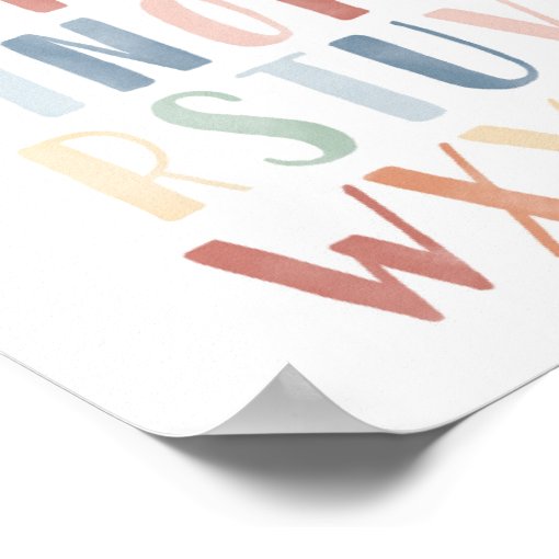 Watercolor Rainbow Alphabet Classroom Poster | Zazzle