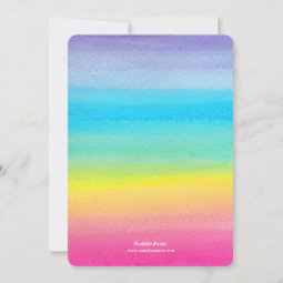 Watercolor Rainbow Birthday Party Invitation | Zazzle