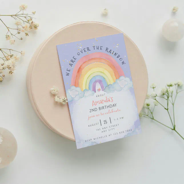 Watercolor Rainbow Birthday Party Invitation | Zazzle