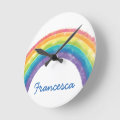 Watercolor Rainbow Clock | Zazzle