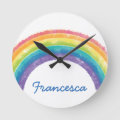 Watercolor Rainbow Clock | Zazzle