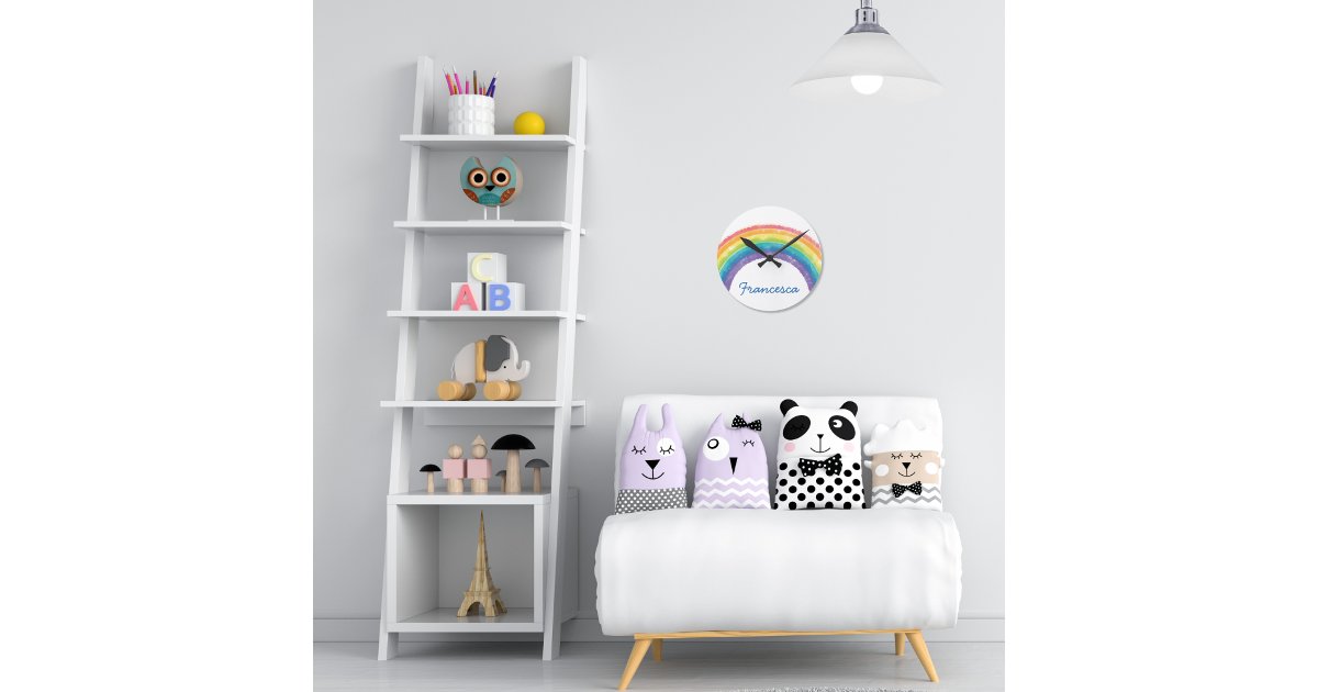 Watercolor Rainbow Clock | Zazzle