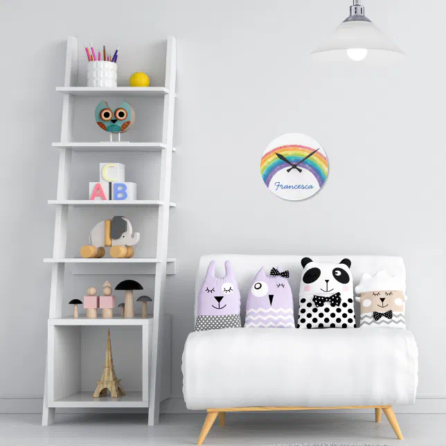 Watercolor Rainbow Clock | Zazzle