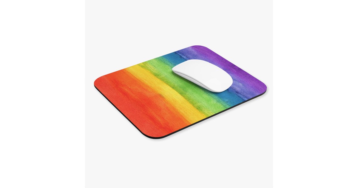 Watercolor Rainbow Colorful Modern Mouse Pad | Zazzle