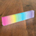 Watercolor Rainbow Design Desk Name Plate | Zazzle