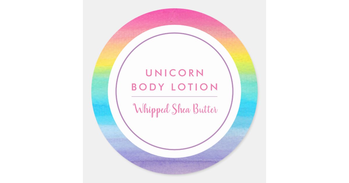Watercolor Rainbow Gradient Product Business Classic Round Sticker | Zazzle