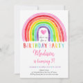 Watercolor Rainbow Heart Birthday Invitation | Zazzle