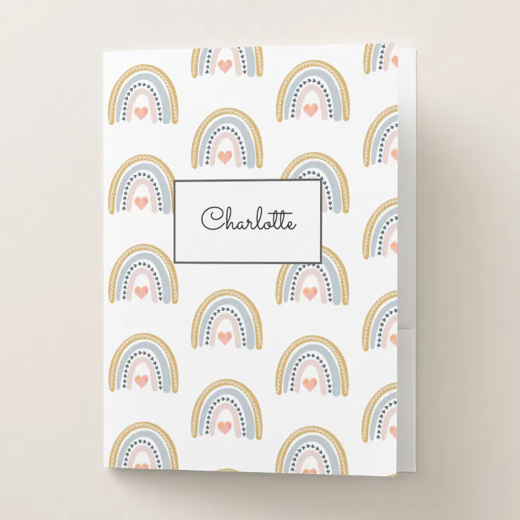 Watercolor Rainbow Kid's Pocket Folder | Zazzle