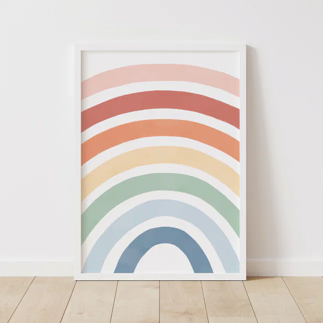 Watercolor Rainbow Kids Room Poster | Zazzle