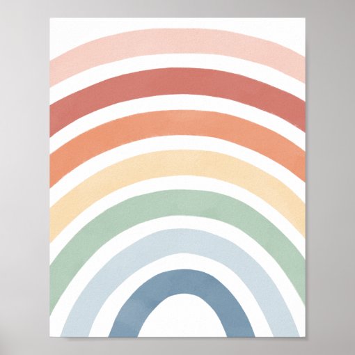 Watercolor Rainbow Kids Room Poster | Zazzle