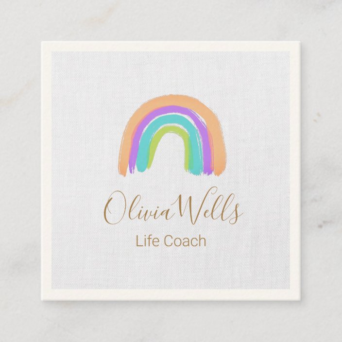Watercolor Rainbow Life Coach Calling Card | Zazzle.com
