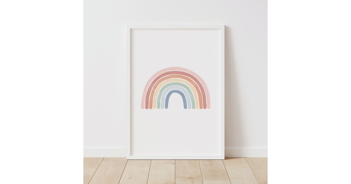 Watercolor Rainbow Nursery Poster | Zazzle