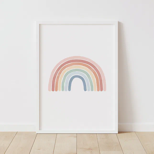Watercolor Rainbow Nursery Poster | Zazzle