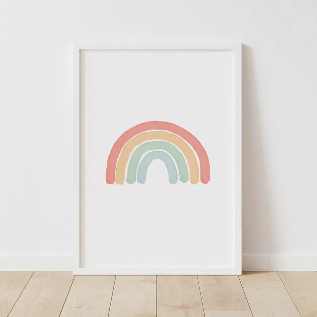 Watercolor Rainbow Nursery Poster | Zazzle