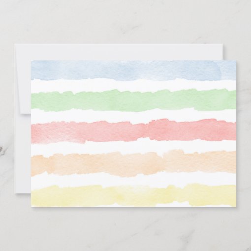 Watercolor rainbow pastel girl birthday photo invitation | Zazzle