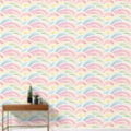 Watercolor Rainbow Pattern with Neutral Pastel Wallpaper | Zazzle