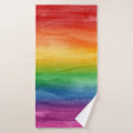 Watercolor Rainbow Stripes Bath Towel Set | Zazzle