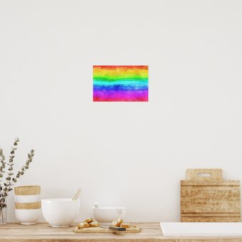 Watercolor Rainbow Stripes Poster | Zazzle