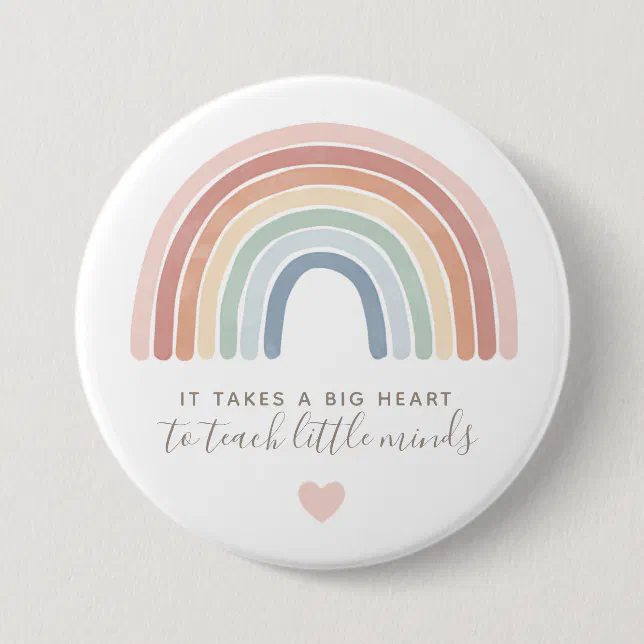 Watercolor Rainbow Teacher Appreciation Button | Zazzle