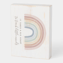 Watercolor Rainbow Teacher Appreciation Wooden Box Sign | Zazzle
