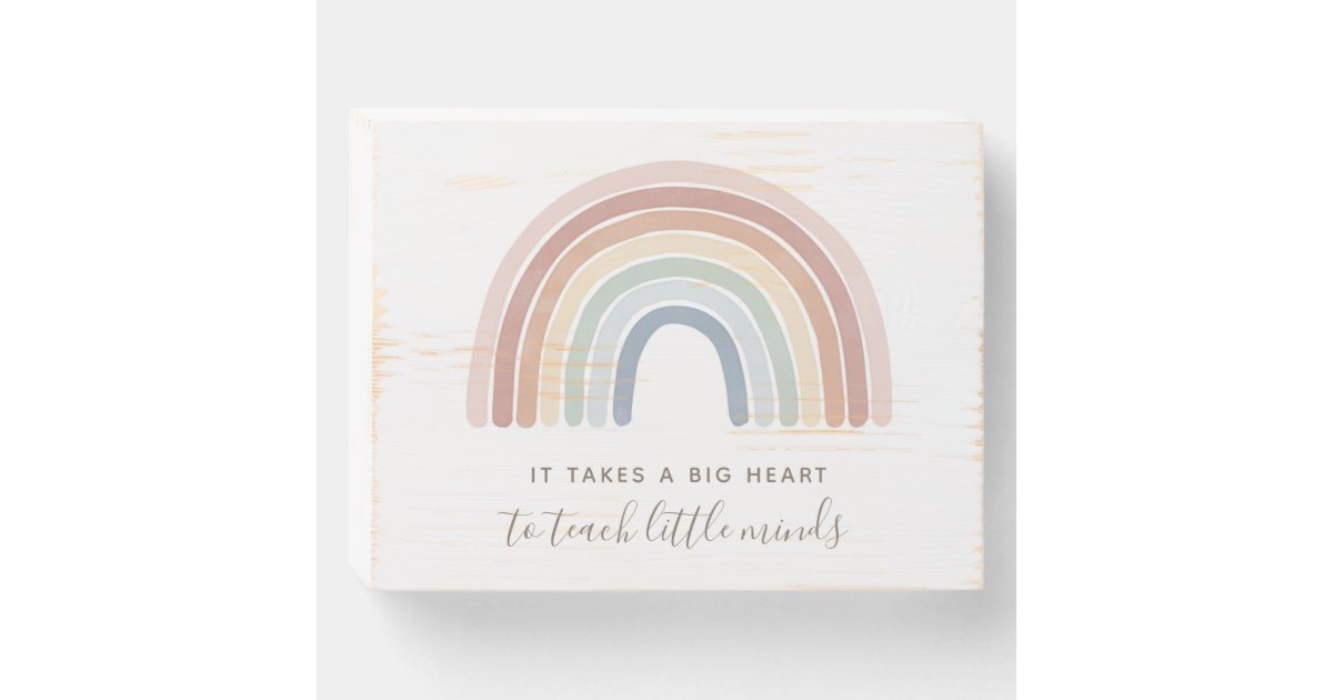 Watercolor Rainbow Teacher Appreciation Wooden Box Sign | Zazzle