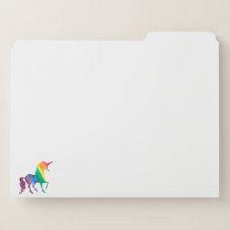 Watercolor Rainbow Unicorn Personalized Girls File Folder | Zazzle