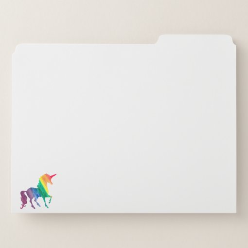 Watercolor Rainbow Unicorn Personalized Girls File Folder | Zazzle