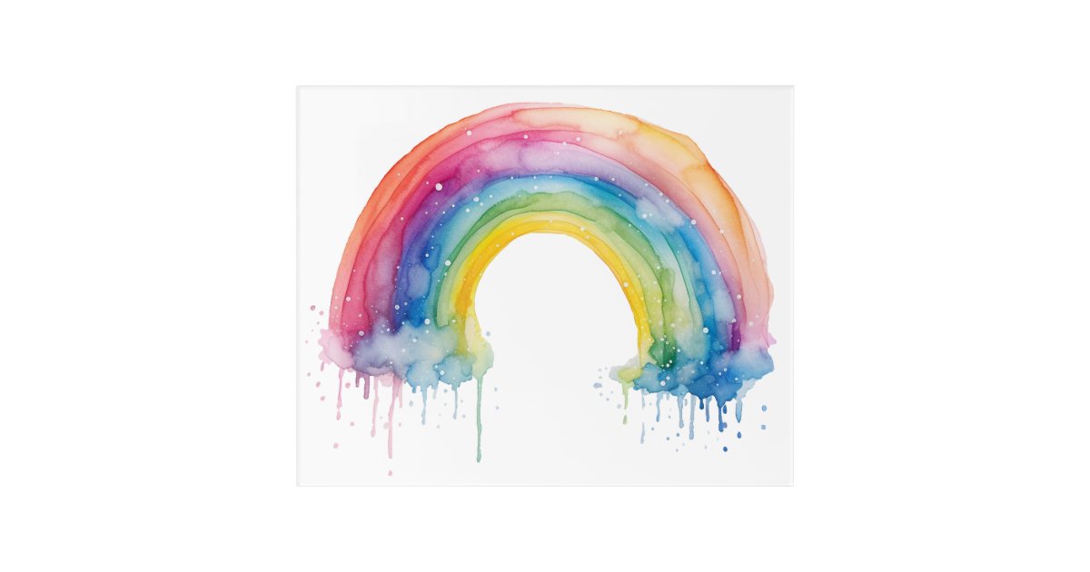 Watercolor Rainbow Wall Art | Zazzle
