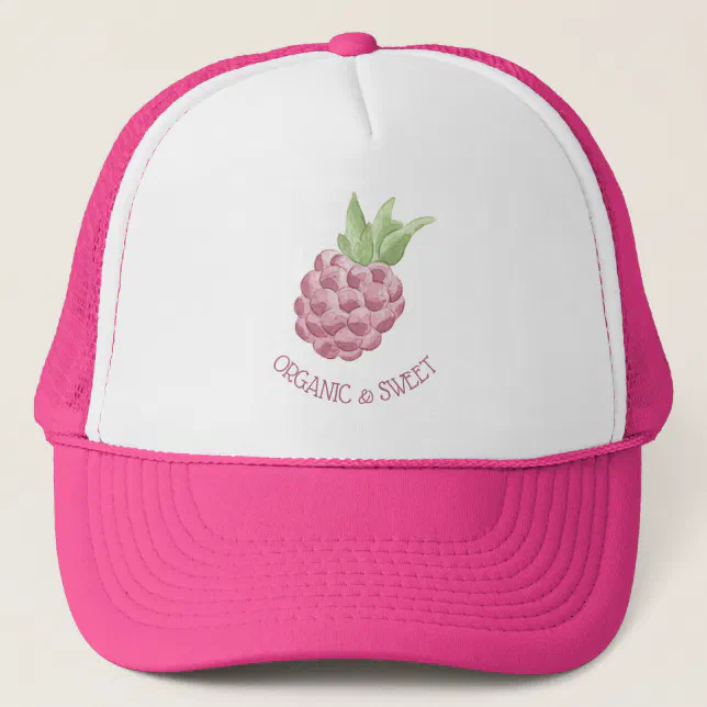 Watercolor Raspberry Trucker Hat | Zazzle