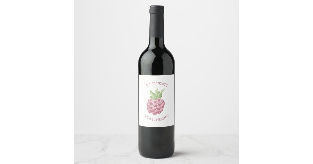 Watercolor Raspberry Wine Label | Zazzle