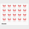 Watercolor Red Bow Square Sticker | Zazzle