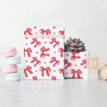 Watercolor Red Bows Christmas Holiday Gift Wrapping Paper | Zazzle