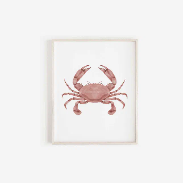 Watercolor red crab print | Zazzle