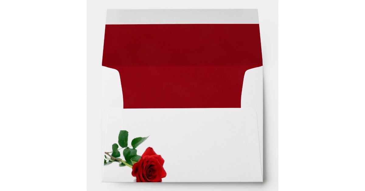 Watercolor Red Rose - Addressed Envelopes | Zazzle