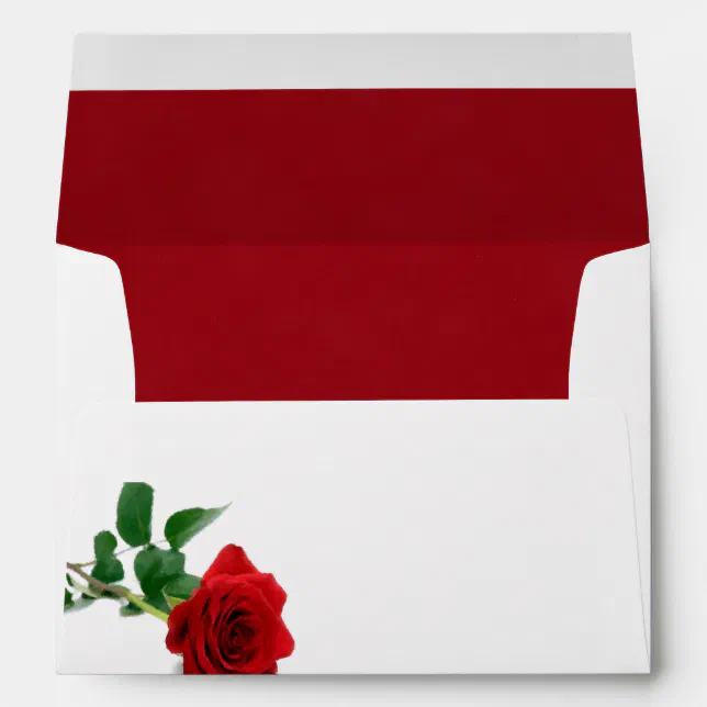 Watercolor Red Rose - Addressed Envelopes | Zazzle
