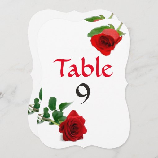 Watercolor Red Rose - Table Numbers | Zazzle